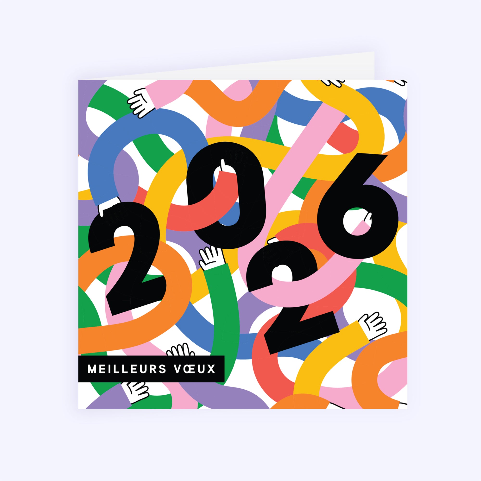 Vœux professionnels • Carte de voeux • Carré double • 2026 en couleurs – cartedevoeux.com